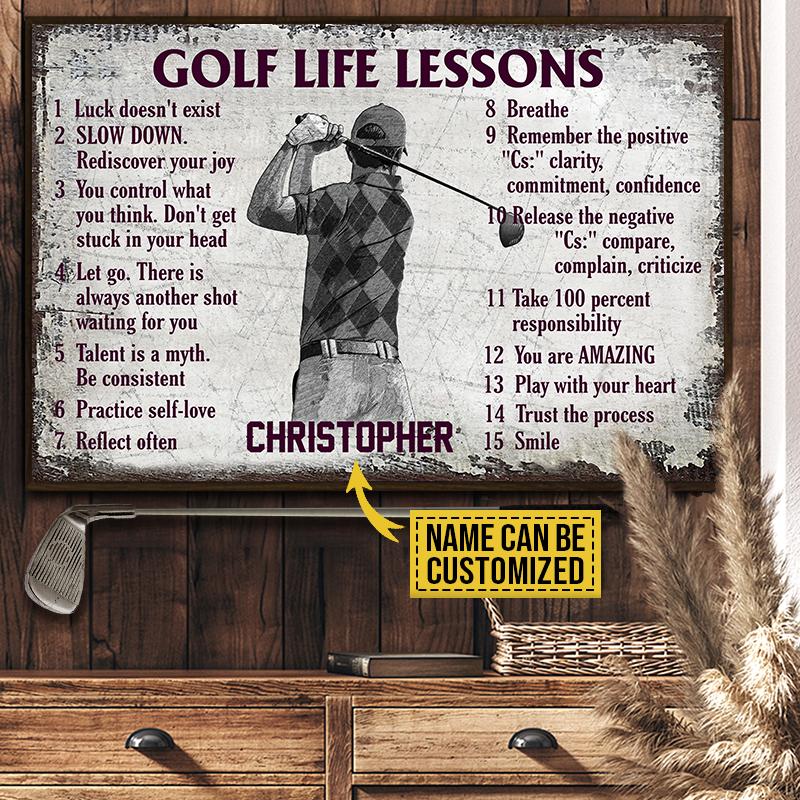 Personalized Golf Life Lessons Customized Poster - Poster Art Design