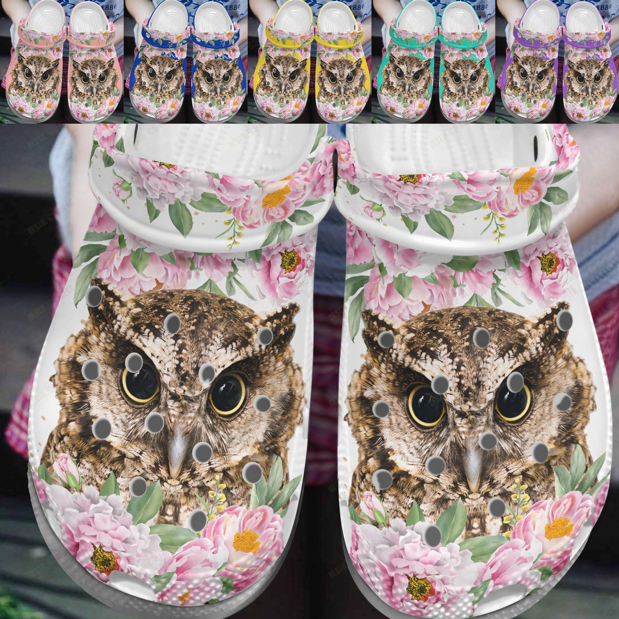 Owl Crocss Classic Clog Whitesole Beautiful Owl Shoes For Men Women ...