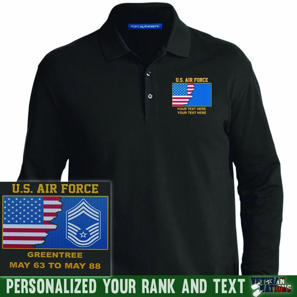 US Air Force Ranks – Personalized Embroidered Port Authority® LS Polo ...