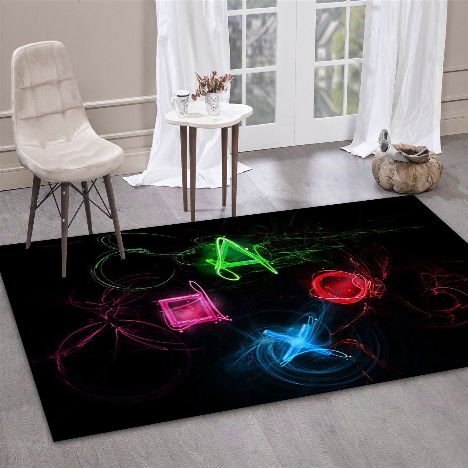 Playstation Symbols Graphics V1 Rug Living Room Rug Home Decor Floor ...