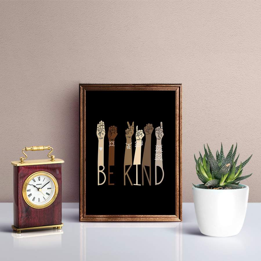 Be Kind Sign Language Hand Talking Teachers Interpreter ASL Poster ...