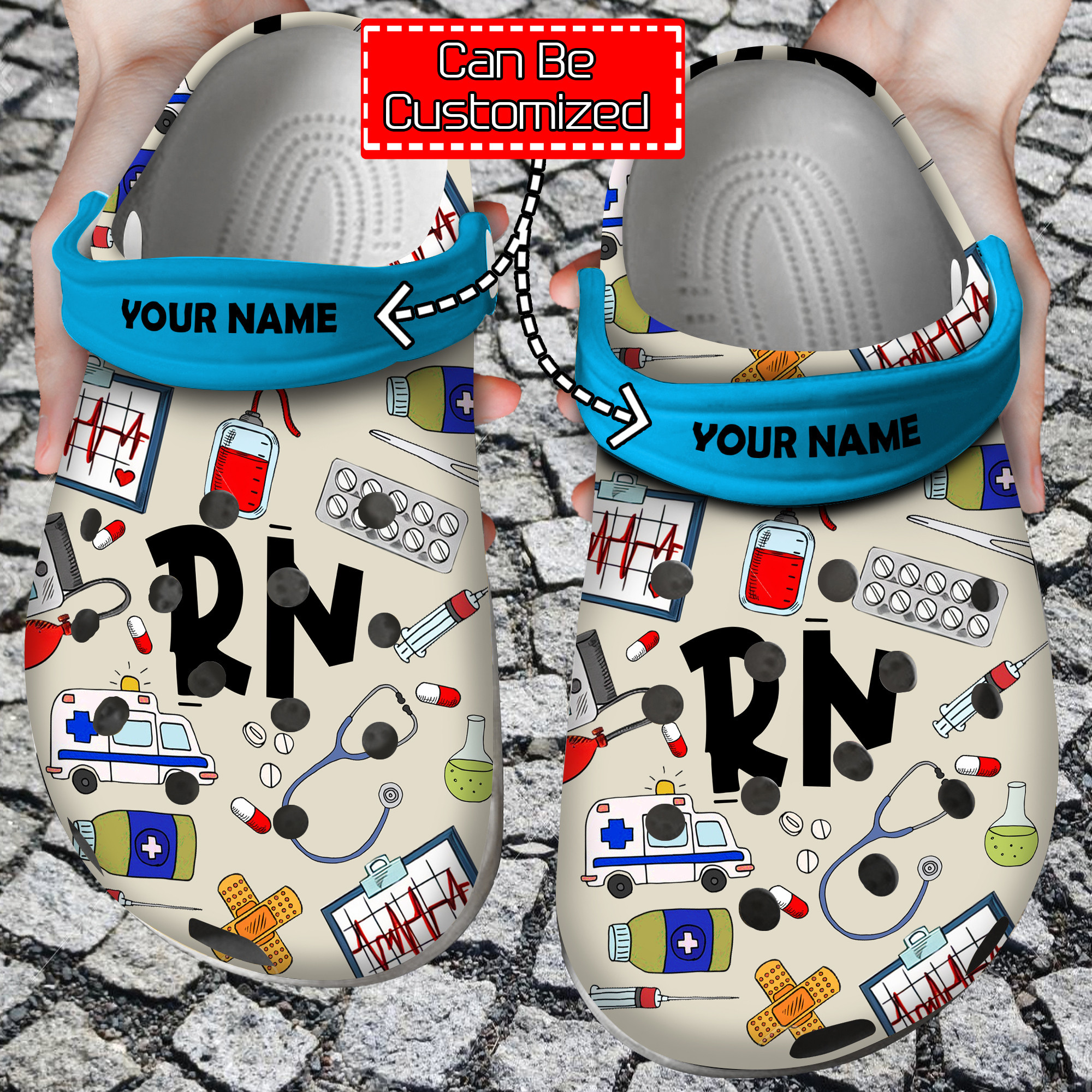 Nurse Crocss Nurse Rn Pattern Crocss Clog Shoes For Men Women Kids ...