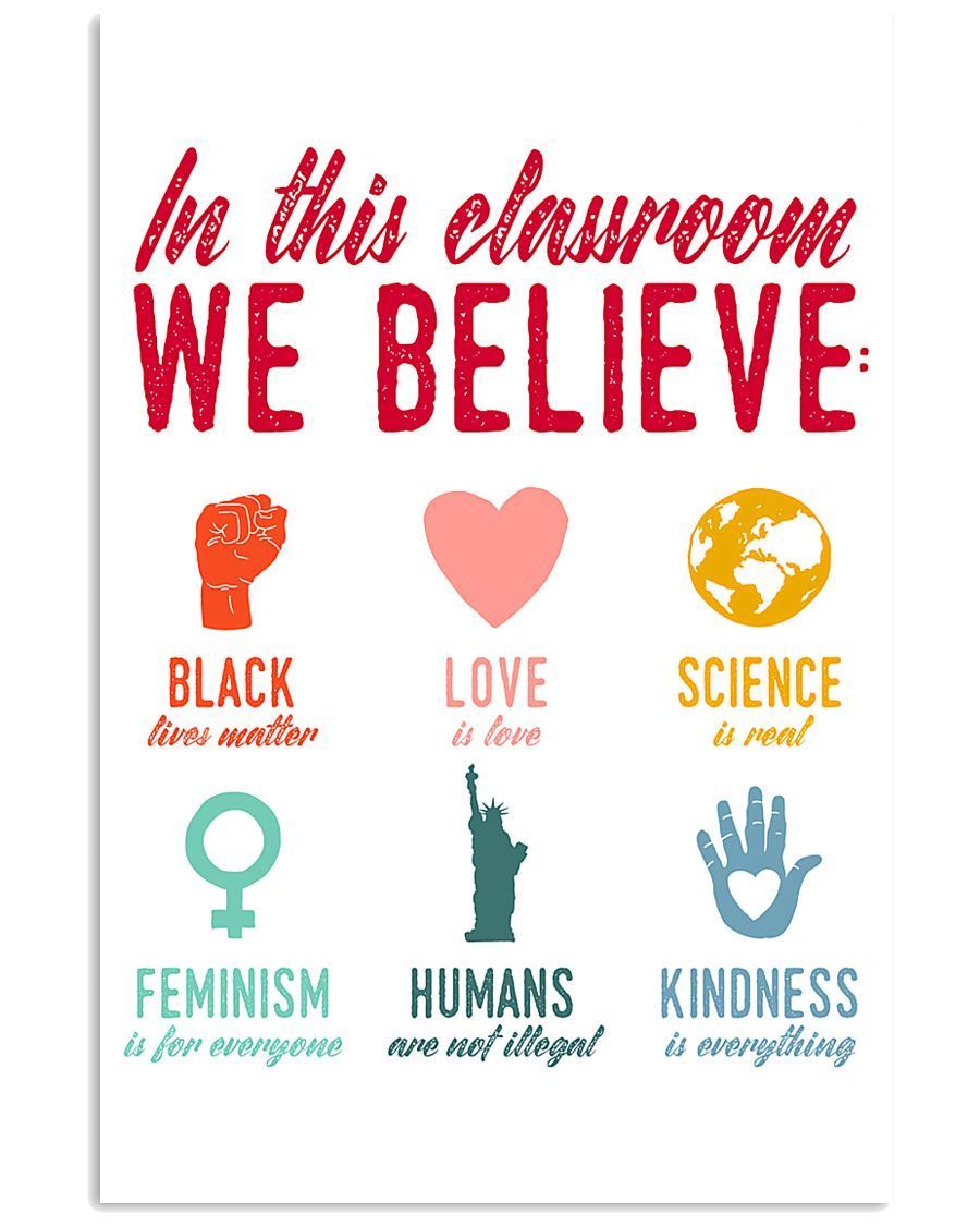 In This Classroom We Believe Black Lives Matter Love Is Love Vertical ...