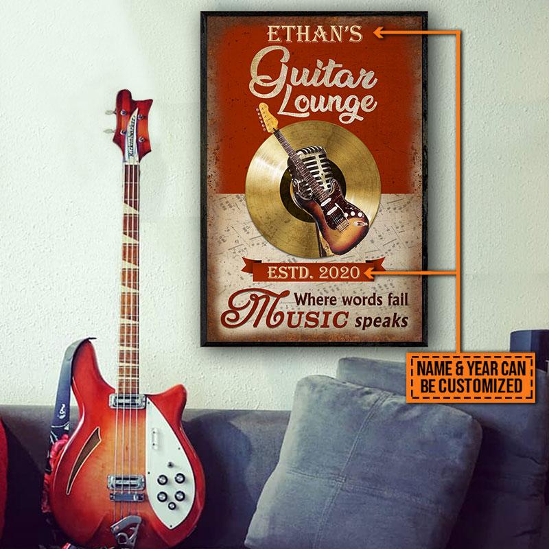 Personalized Guitar Where Words Fail Music Customized Poster - Poster ...