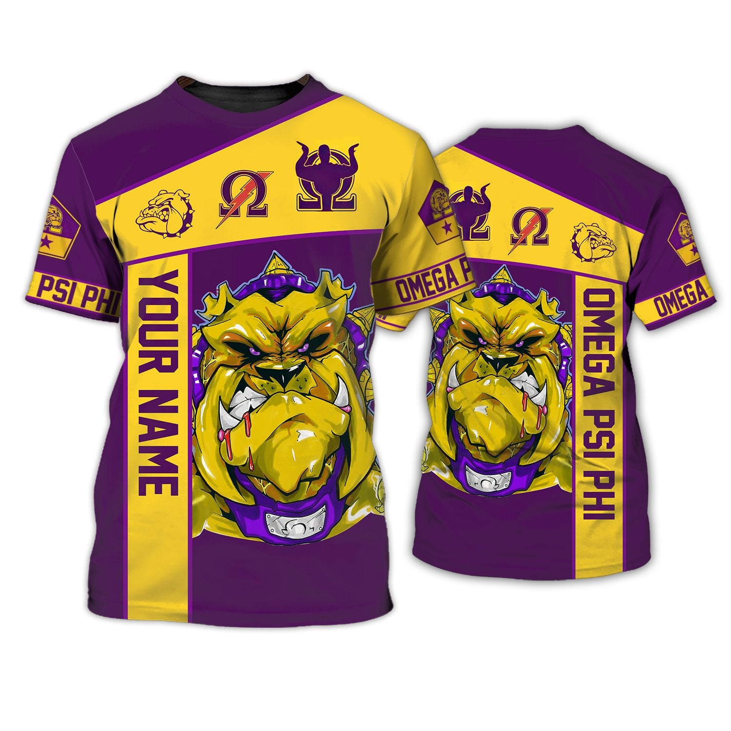 Omega Psi Phi Omega Dog Logo Omega Psi Phi Personalized Name 3D