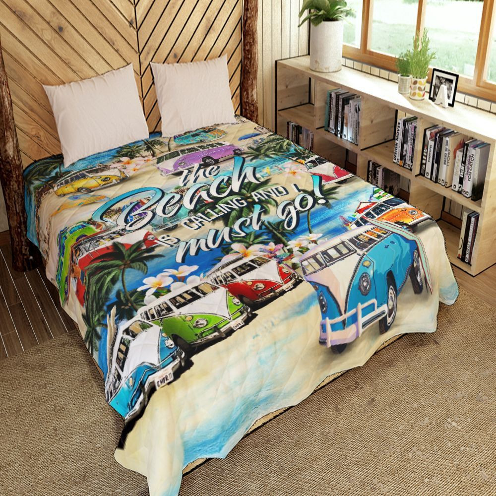 The Beach Is Calling And I Must Go. Hawaii Campers. Vw Bus Quilt ...