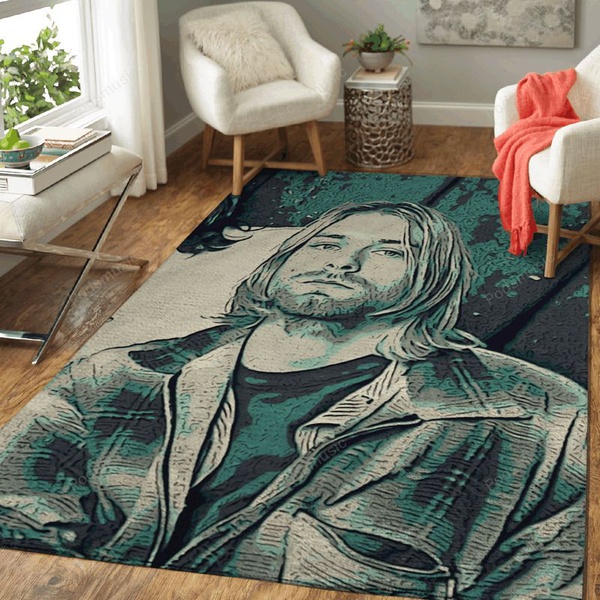 Kurt Cobain Art 8 Music Artist Art Area Rug Living Room Rug Home Decor ...