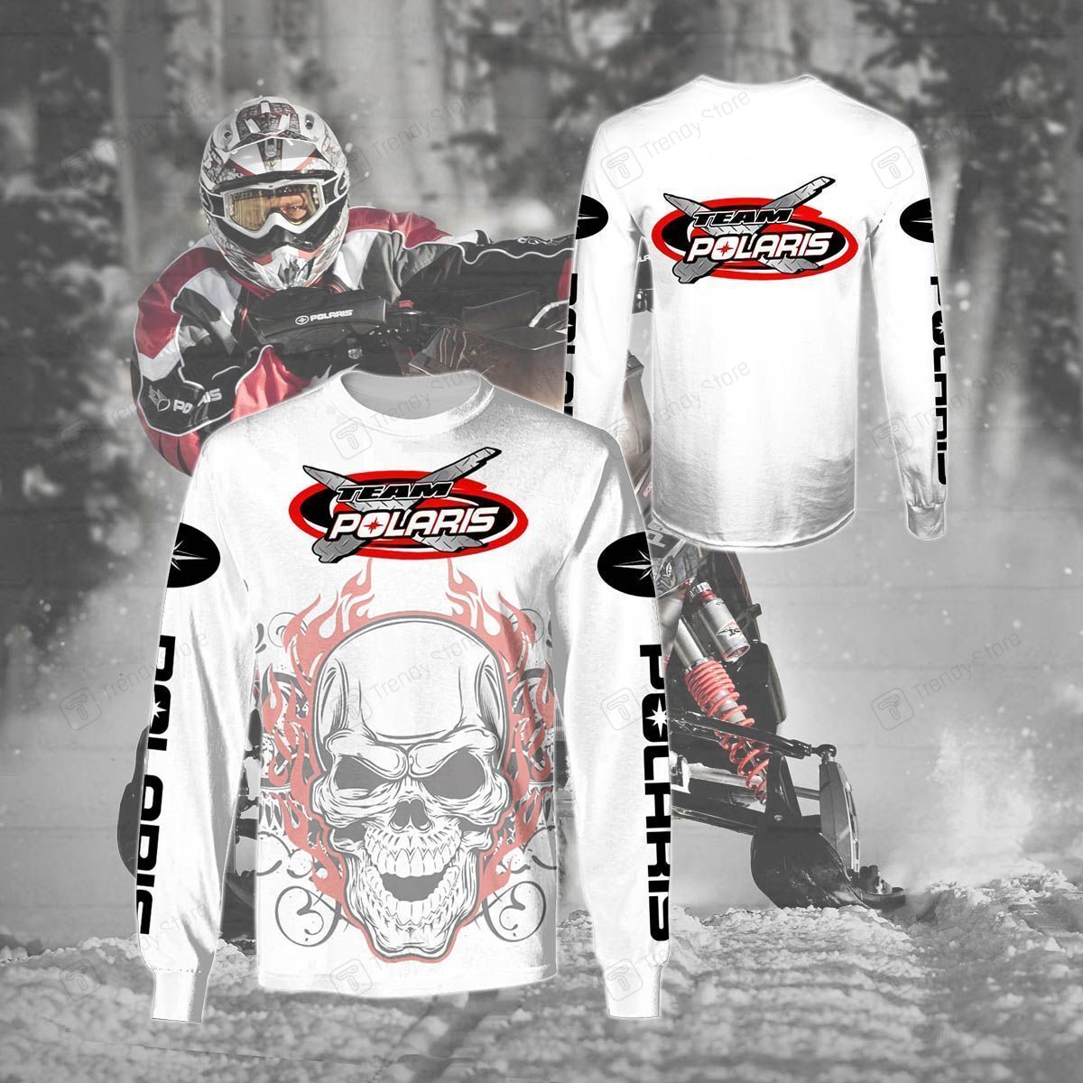 3D All Over Printed Polaris Shirts Ver2 (White) - Redditprint NDP Store
