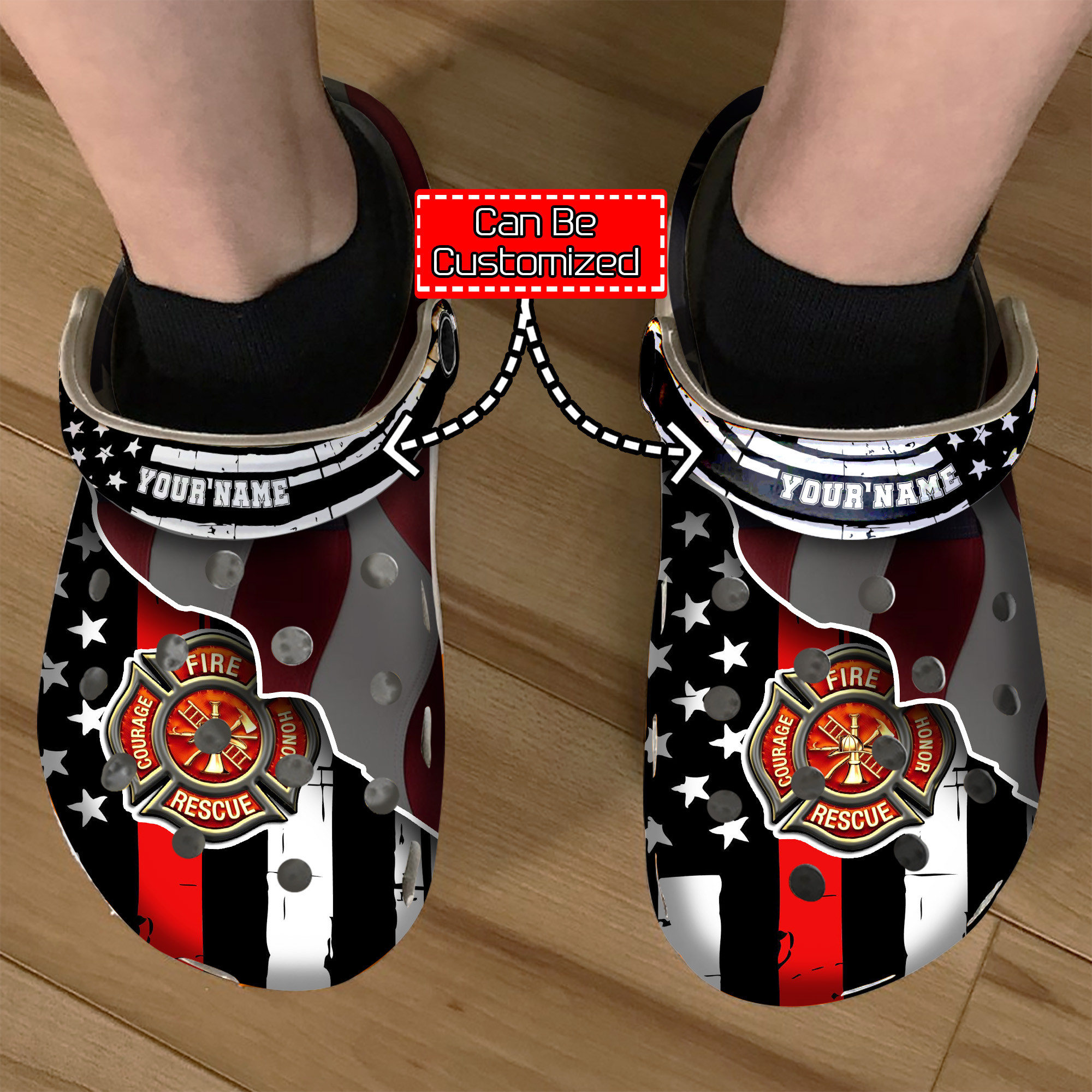 Firefighter Crocs Thin Red Line Clog Shoes – Justbeperfect Fashion Shop