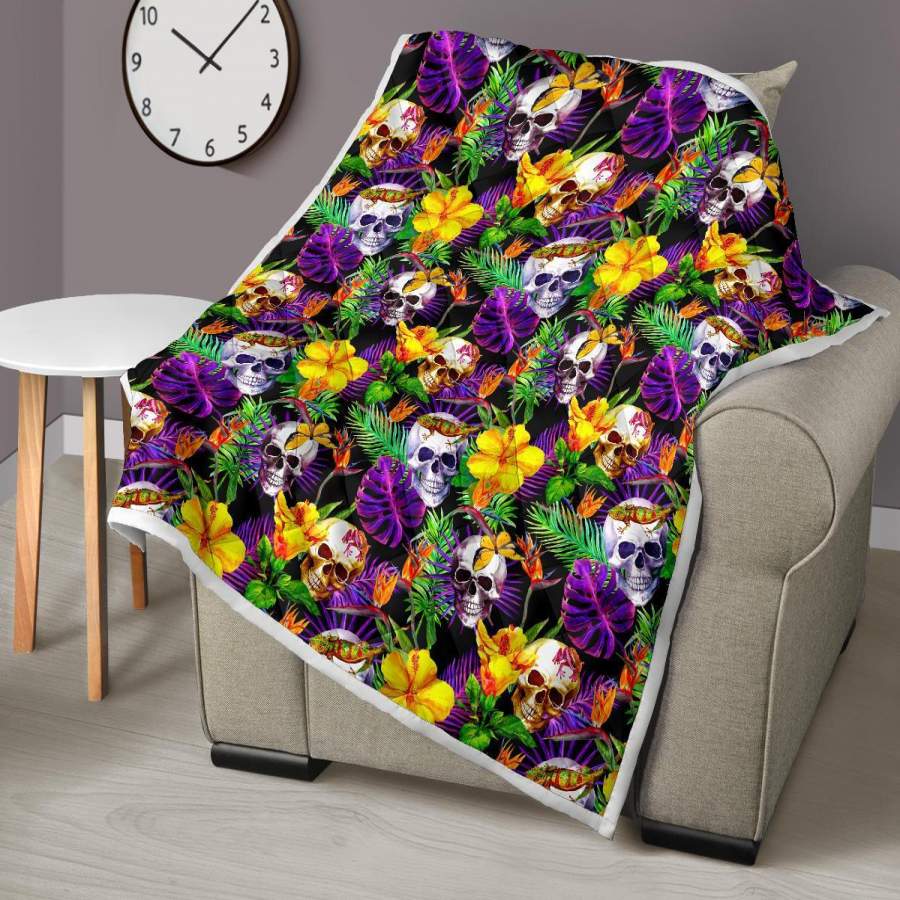 Purple Tropical Skull Pattern Print Quilt – Justbeperfect Fashion Shop