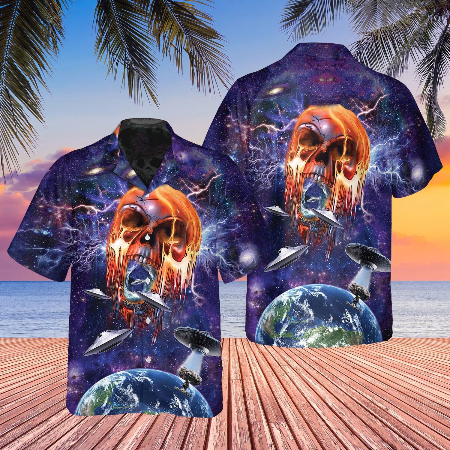 Skull Alien Hawaii Shirt 09523 – Skull Art Prints
