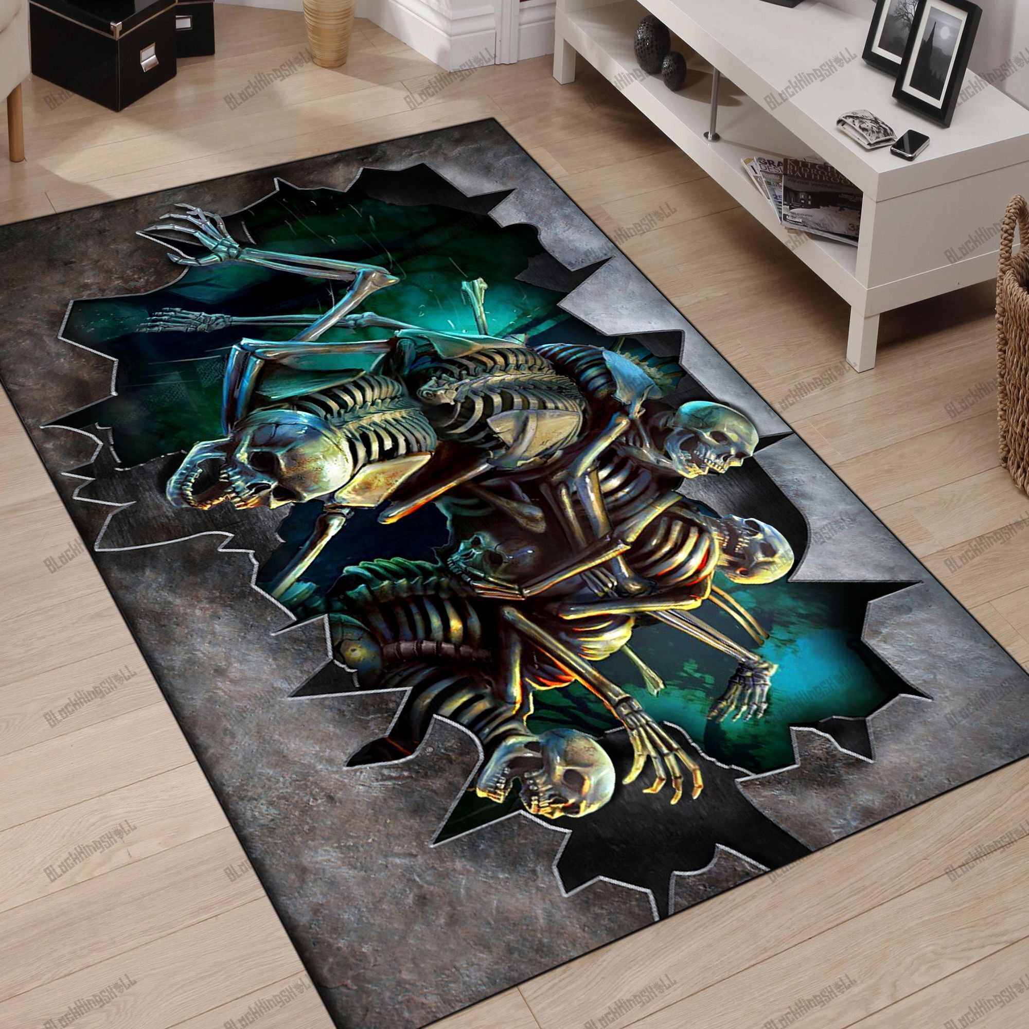 LK74 Creepy Skull Centipede Combo Rug Canvas – Justbeperfect_Shop