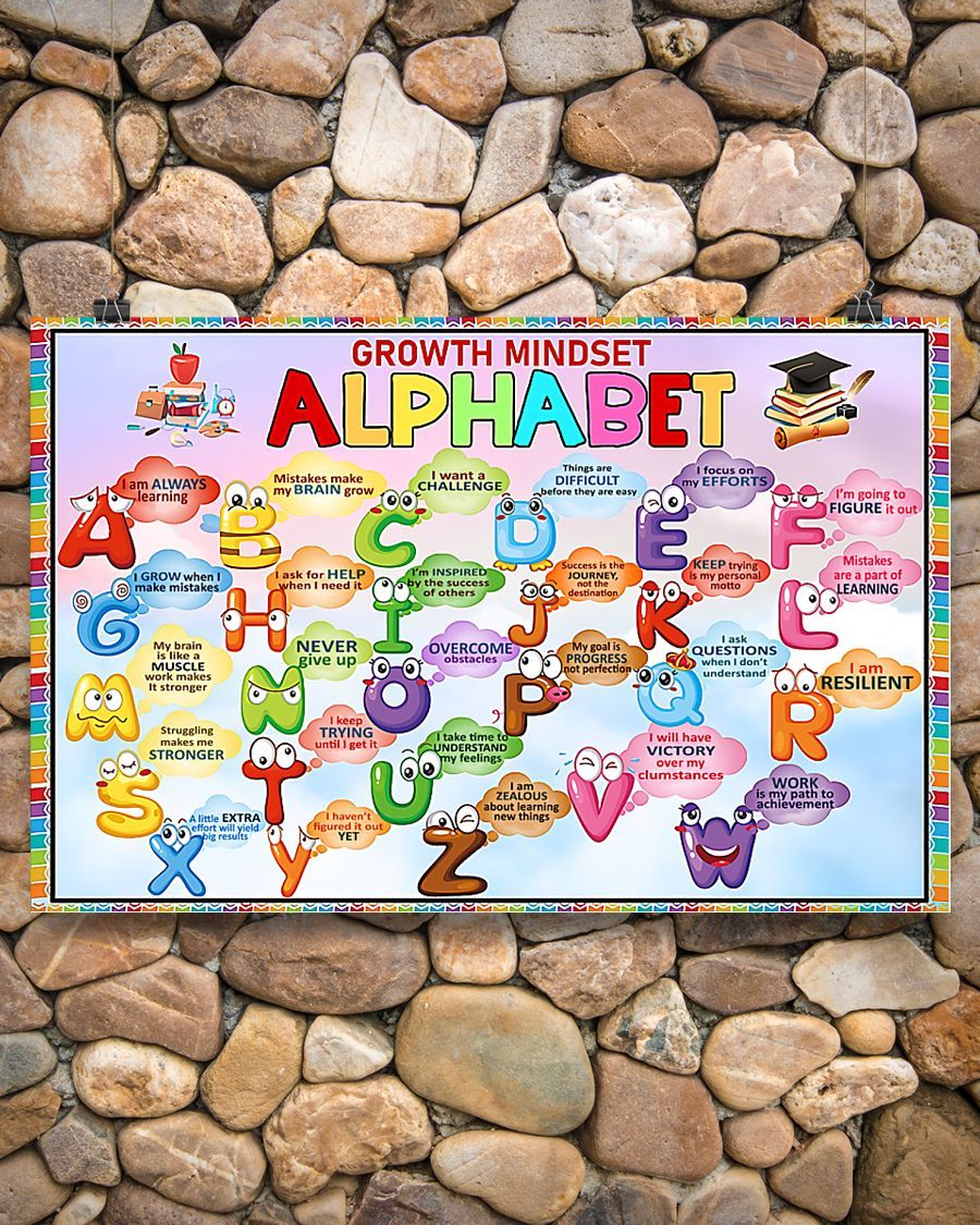 Teacher Growth Mindset Alphabet Horizontal Canvas And Poster | Wall ...