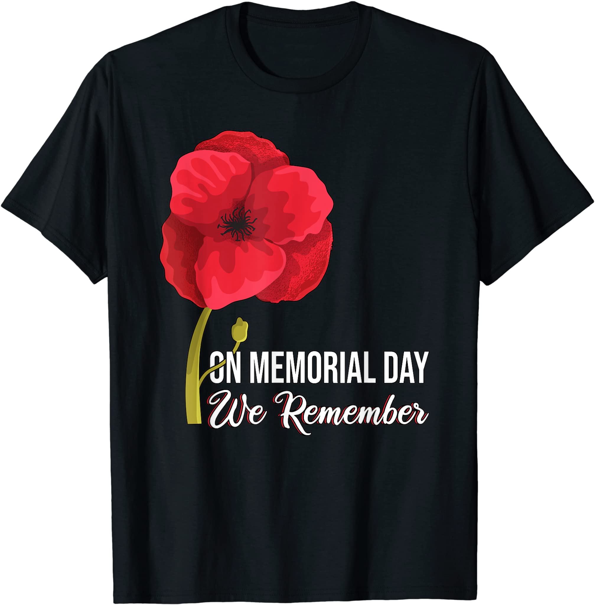 Memorial Day Red Poppy Patriotic Military Veteran T-Shirt - Intercept ...