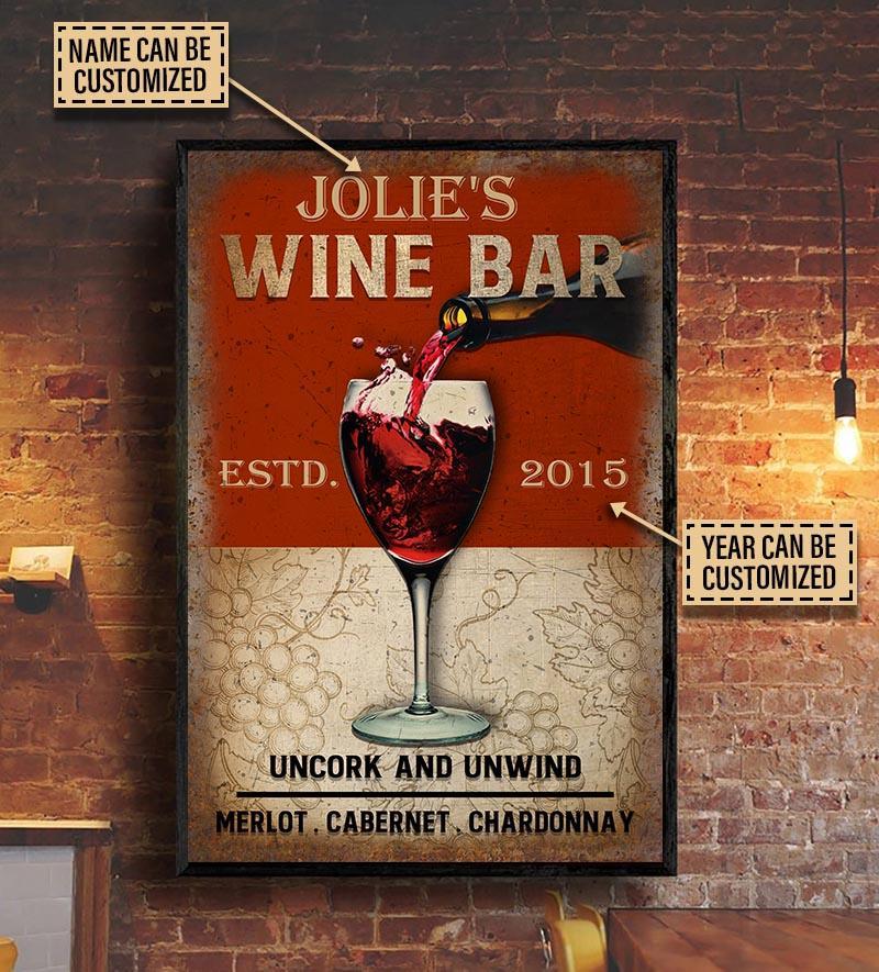 Custom Name Year - Gift For Dad - Wine Uncork And Unwind | Poster ...