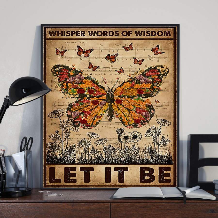 MP0411 – Butterfly – Whisper words of wisdom let it be – Poster ...