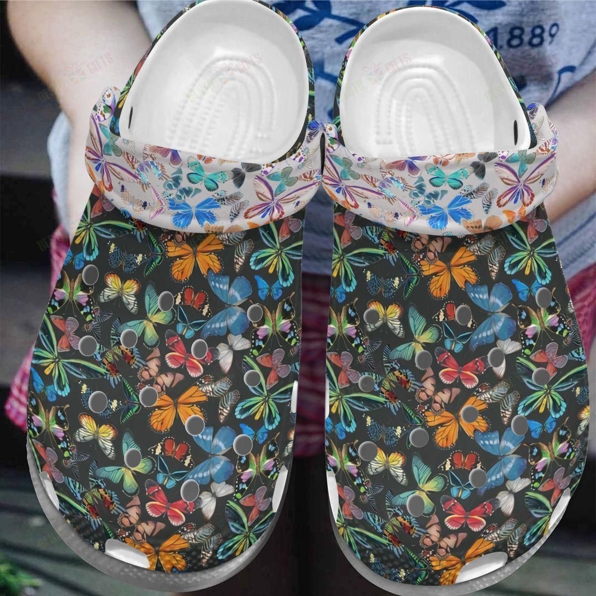 Butterfly Crocss Classic Clog Whitesole Colorful Shoes For Men Women ...