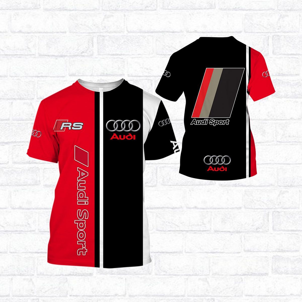 3D All Over Printed Audi Sport HVH-HT Shirts Ver1 (Red&Black) - Redditprint NDP Store