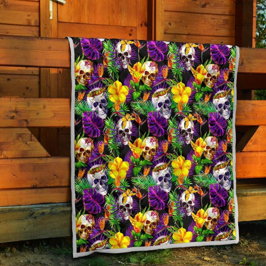 Purple Tropical Skull Pattern Print Quilt – Justbeperfect Fashion Shop