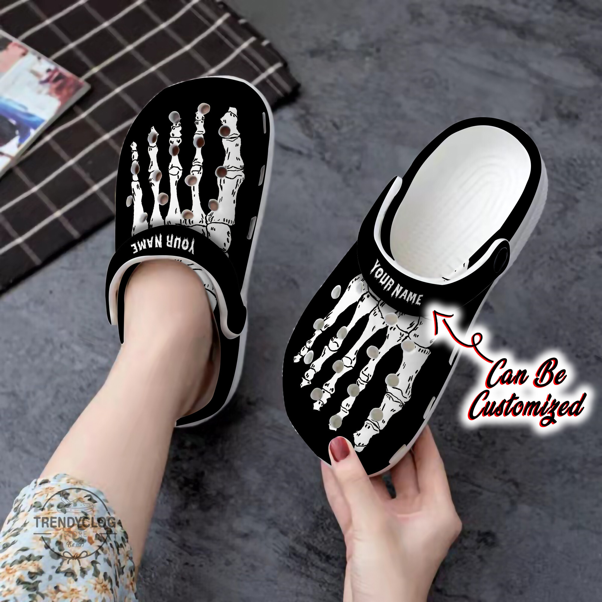 Halloween Crocss – Personalized Halloween Horror Skeleton Foot Clog ...