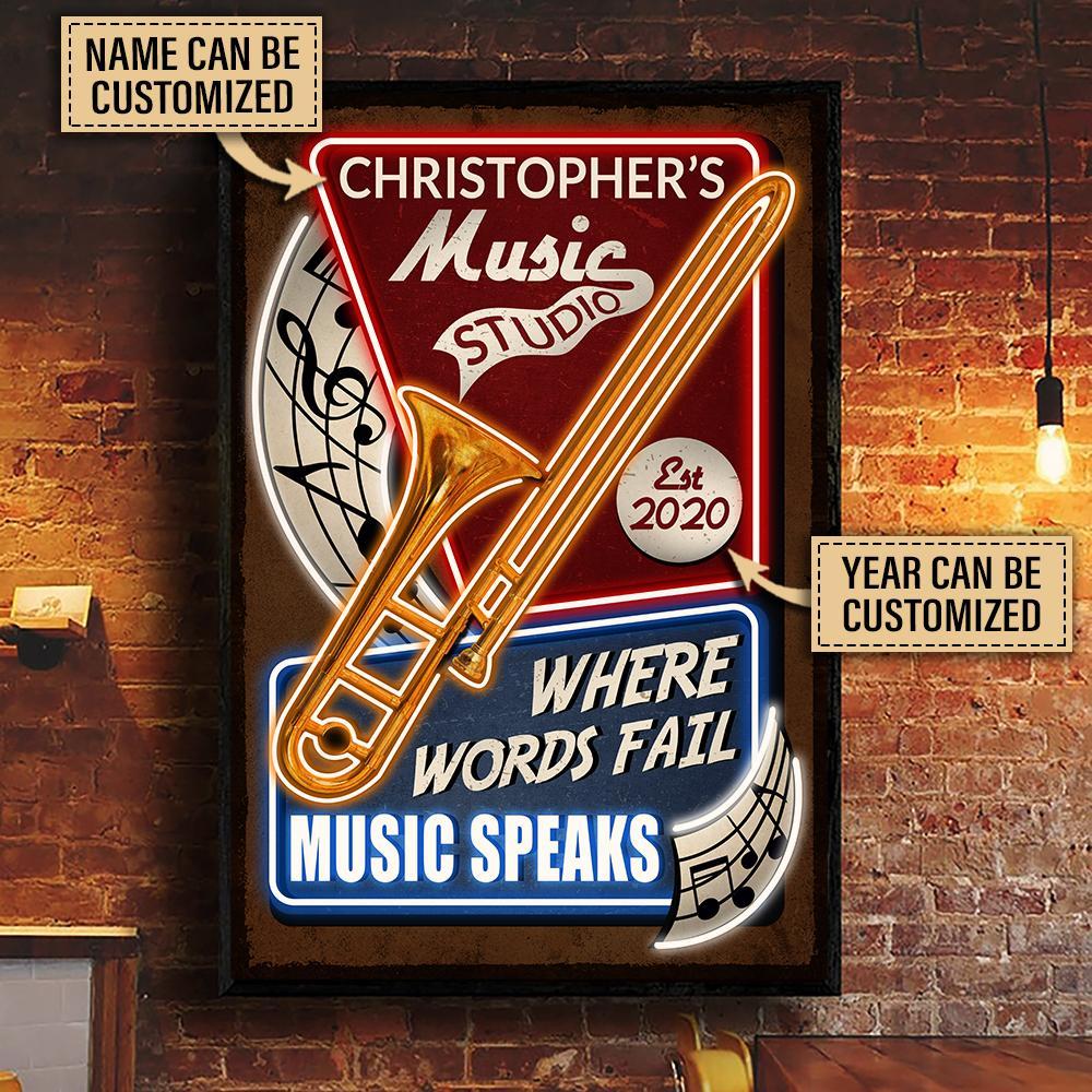 Personalized Canvas, Custom Canvas Prints Trombone Music Speaks ...