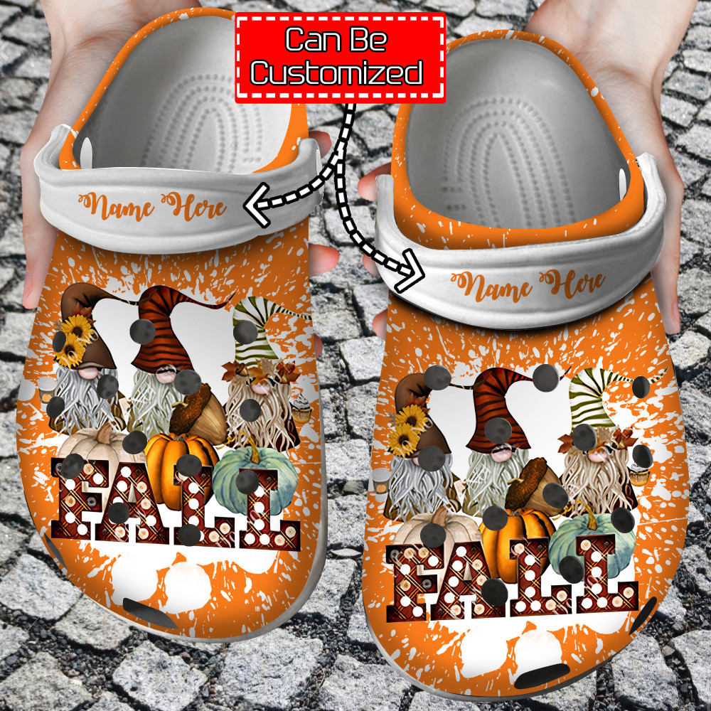 Personalized Fall Crocss – Fall Gnomes Pumpkin Clog Shoes For Men And ...