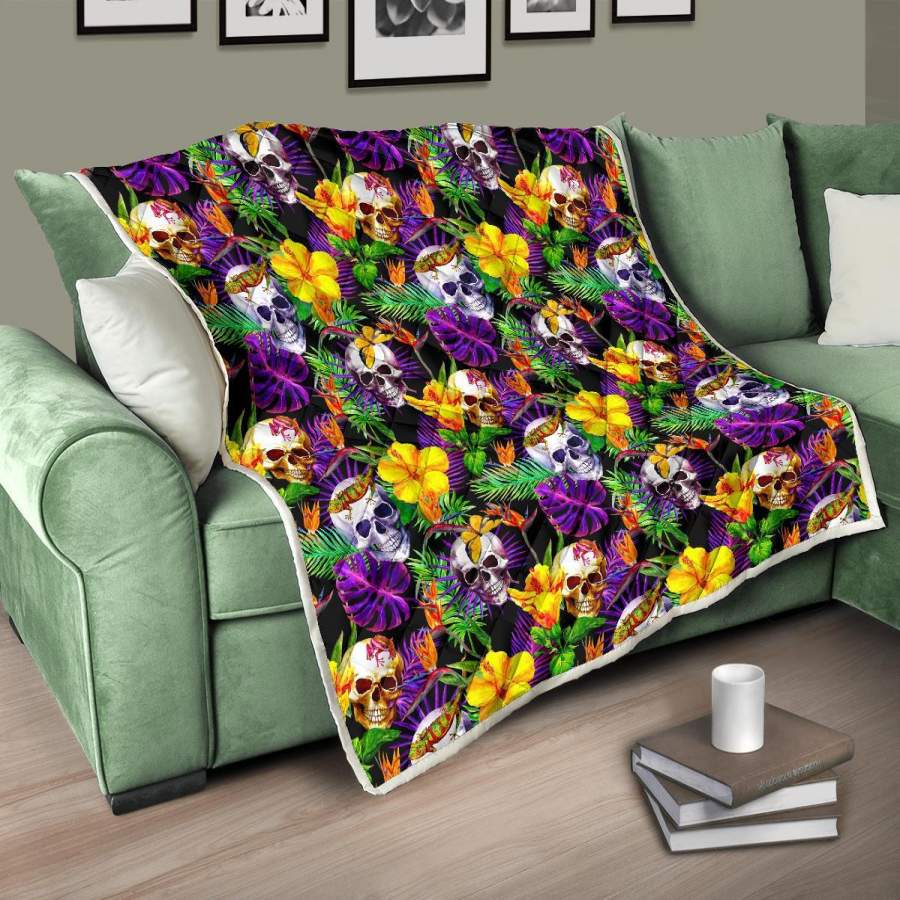 Purple Tropical Skull Pattern Print Quilt – Justbeperfect Fashion Shop