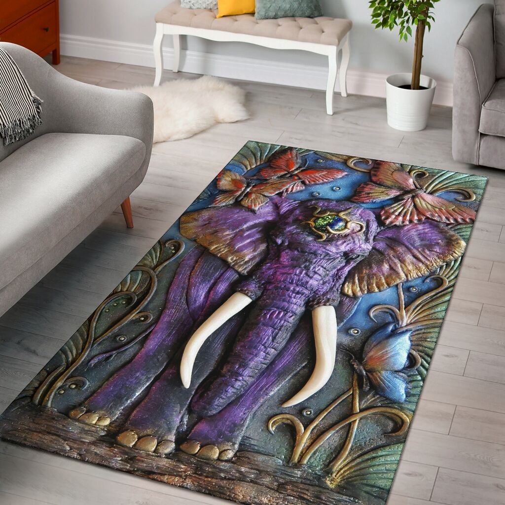 Elephant 3D Pattern Print Elephant Rug 0622 – Corethermax
