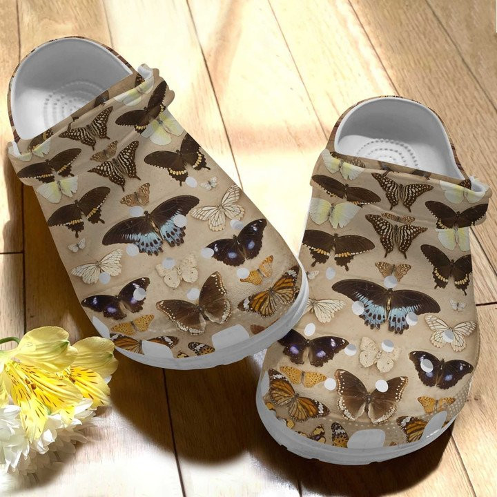 Black Butterflies Croc Shoes Butterfly Collection Clog – Teethingmolars
