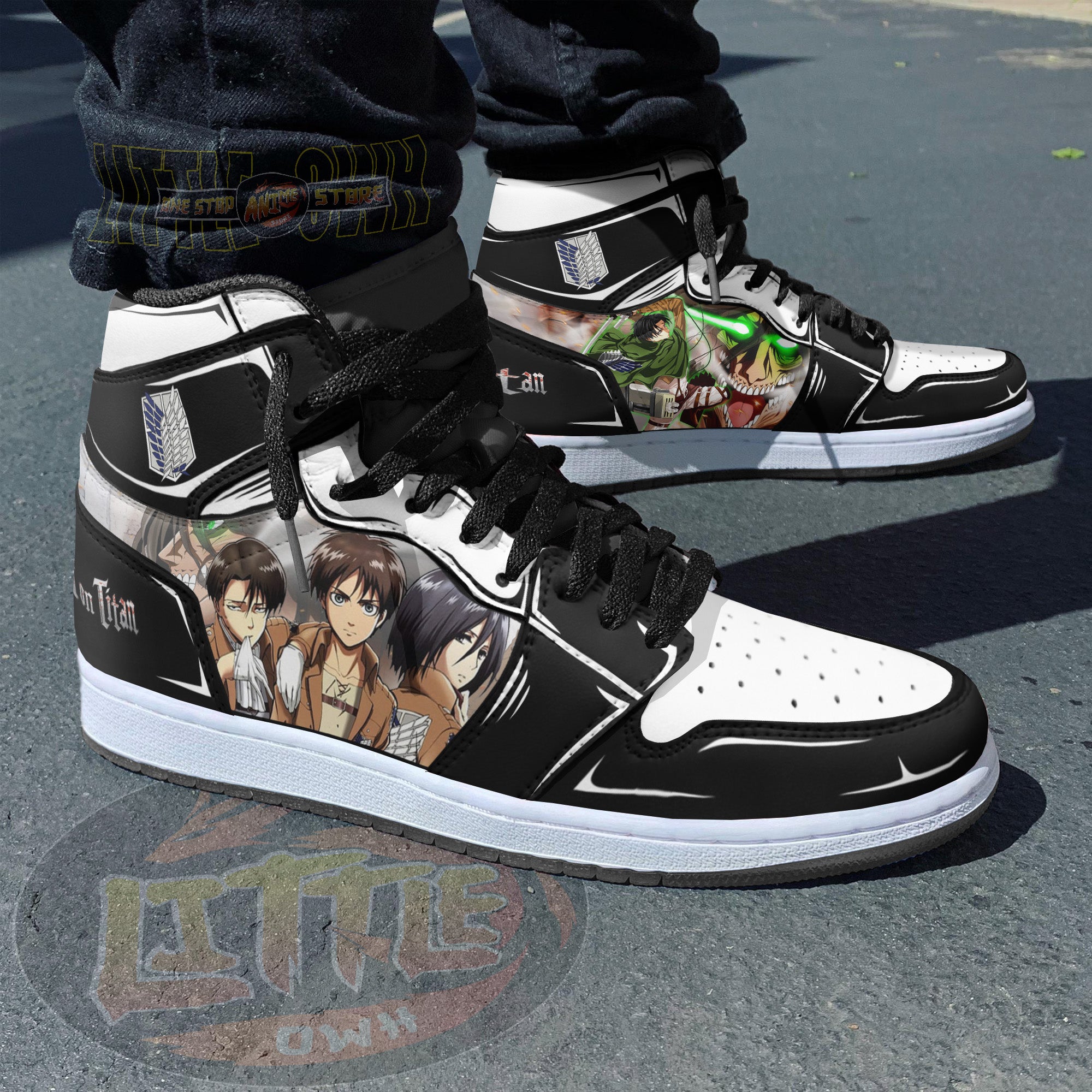Eren Yeager Team Anime Shoes Custom Attack On Titan Jd Sneakers ...
