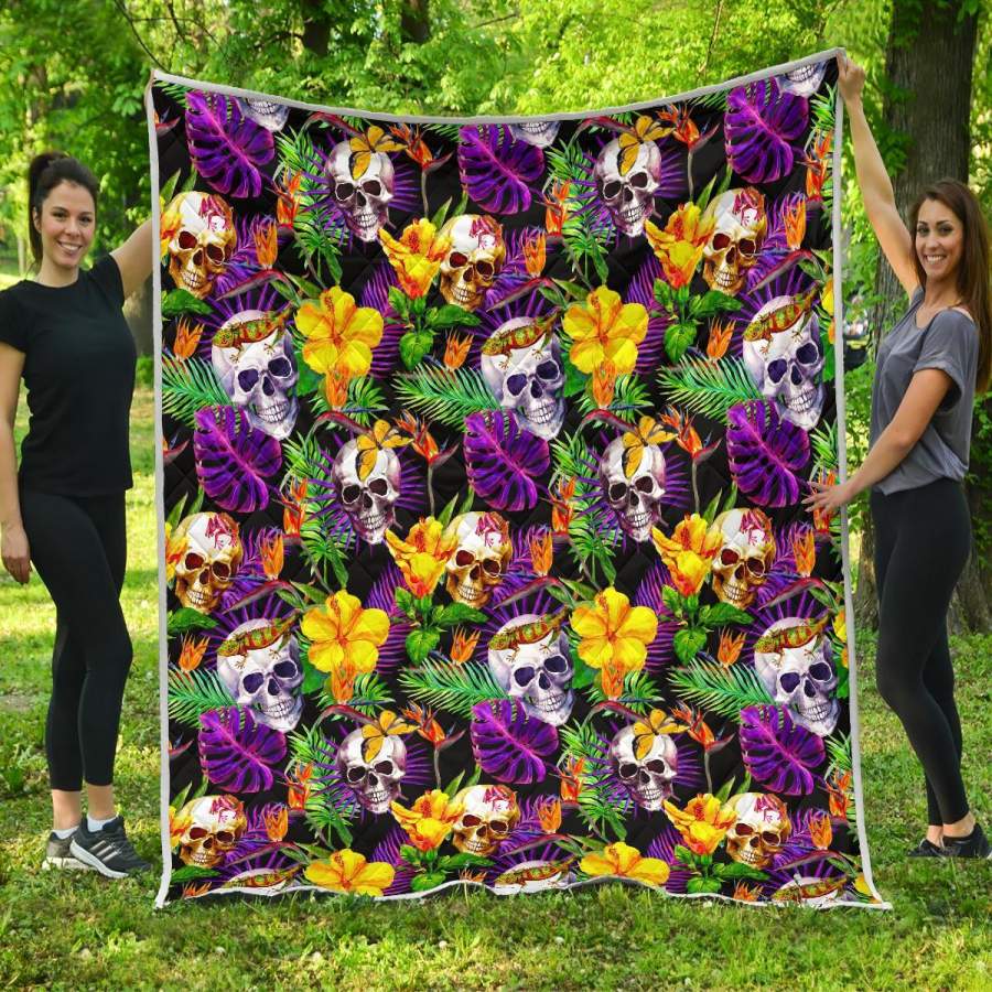 Purple Tropical Skull Pattern Print Quilt – Justbeperfect Fashion Shop