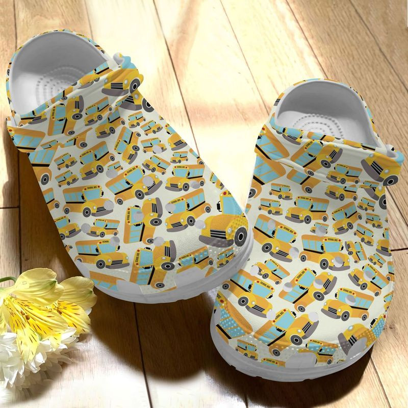Yellow School Bus Pattern Clogs Shoes – Justbeperfect_Shop