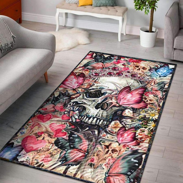 “Flutter” Premium Skull Area Rug – Skull Art Prints