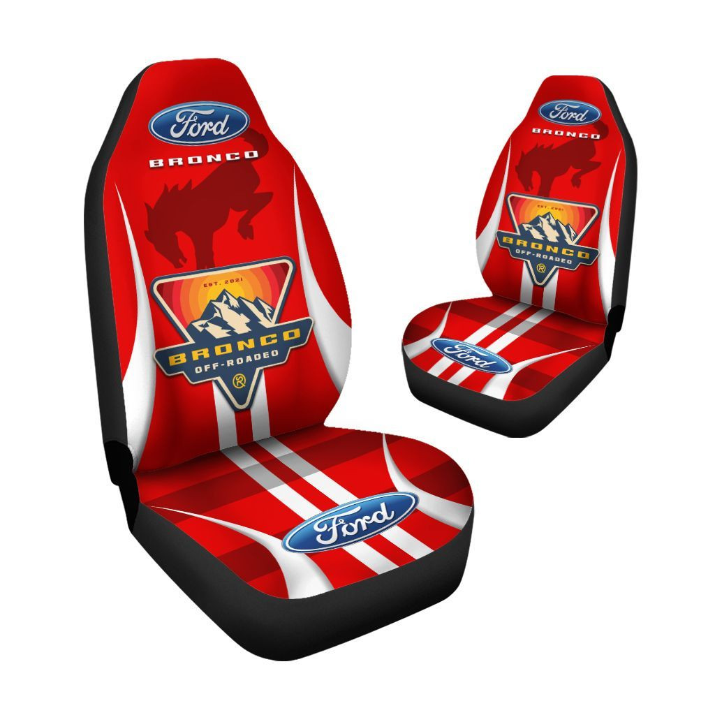 Ford Bronco Car Seat Cover (Set Of 2) Ver 2 (Red) – Doodledong Shop