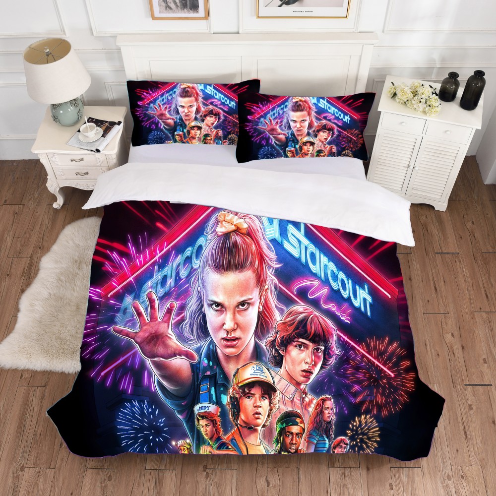 3D Printed Stranger Things Duvet Cover Set Anime Cartoon Bedclothes ...