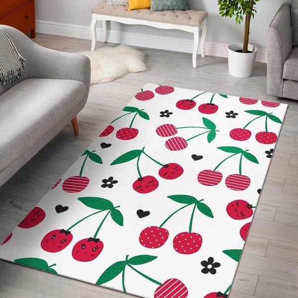 Cherry Pattern White Background Dhcdhc Dt1910 Rug | Shop