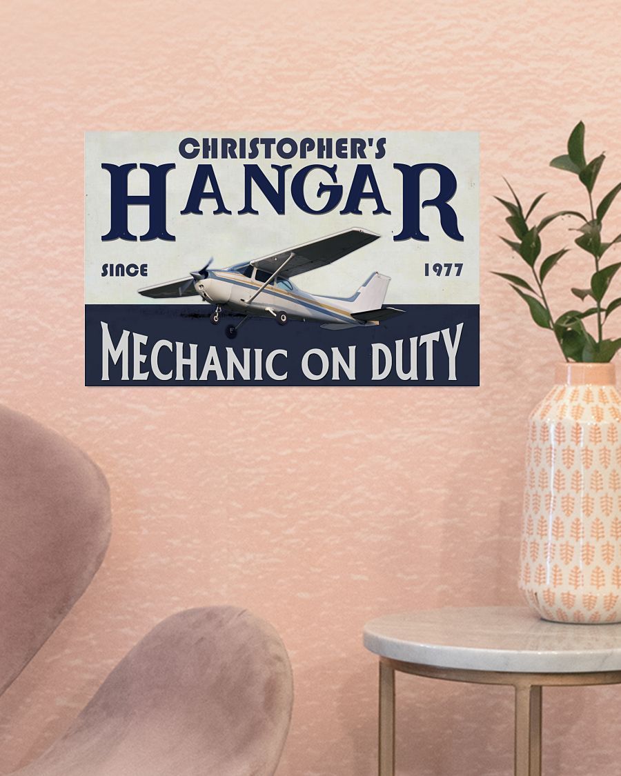 Personalized Pilot Hangar Custom Name Horizontal Poster No Frame ...