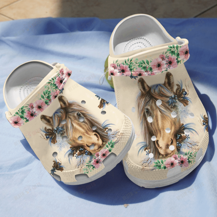 Flower Horse Crocs Classic Clogs Shoes – Justbeperfect_Shop