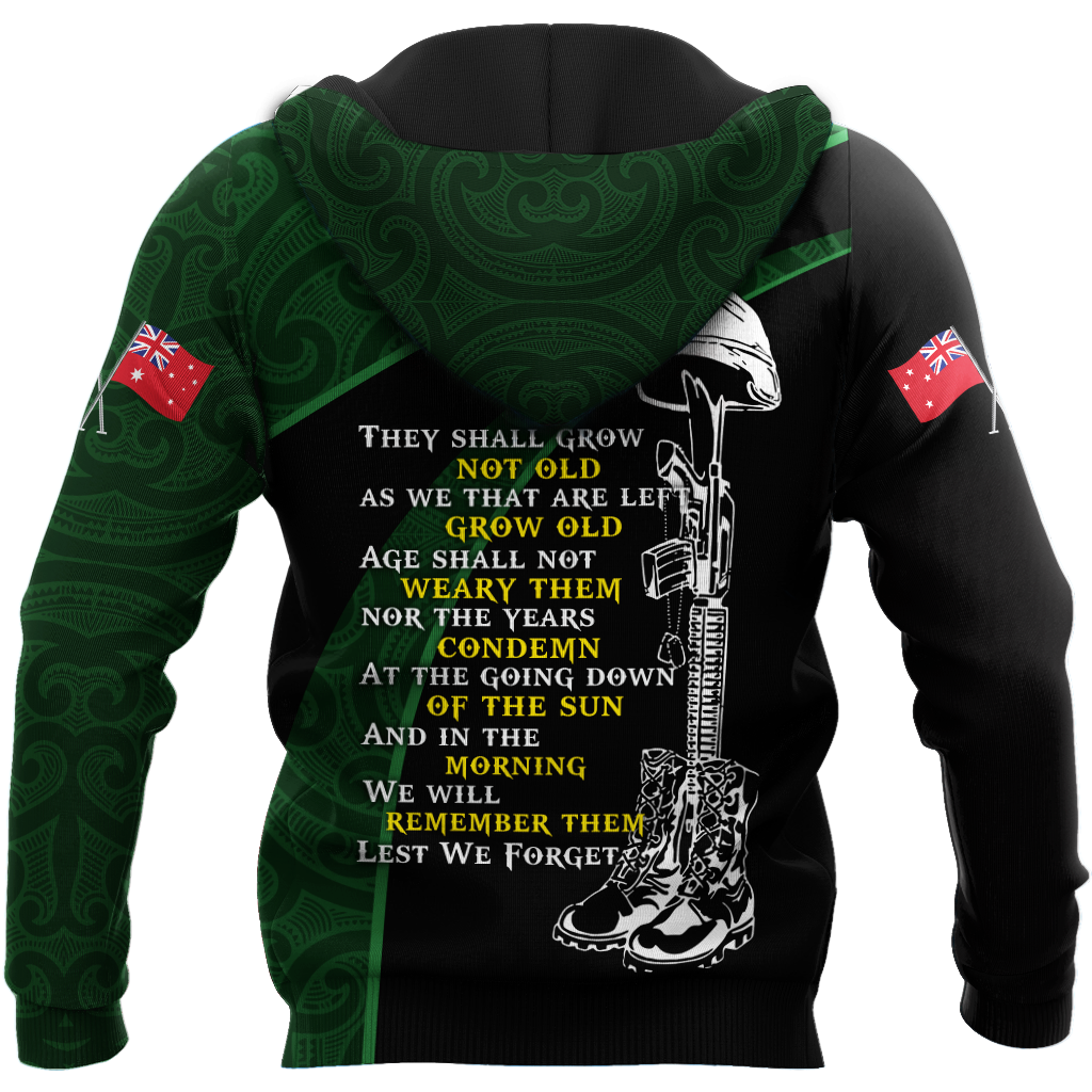 Anzac Day The Ode Australia And Kiwi Veteran Green 3D Print Shirt ...