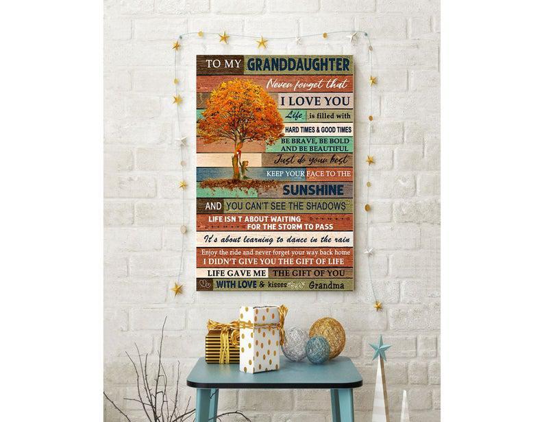To My Granddaughter, From Grandma, Family Poster – Fitjiva Art Store
