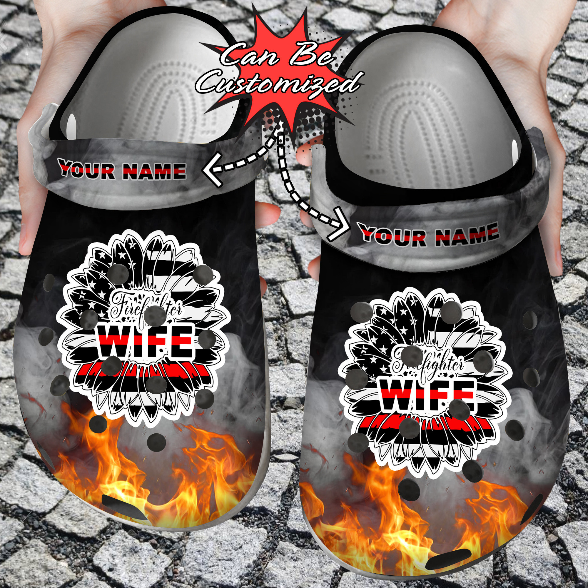 Firefighter Crocs Personalized Firefighter Wife Clog Shoes ...