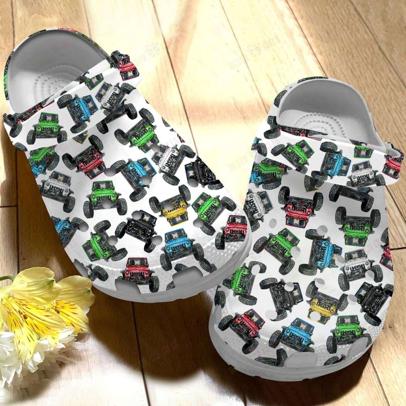 Jeep Art Pattern Crocs Crocband Clog Shoes For Jeep Lover ...