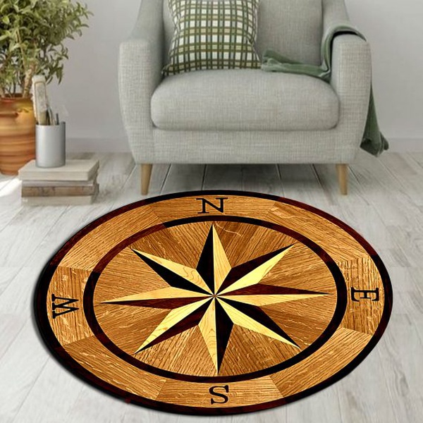 Compass Rose Round Carpet Round Rug Qdh – Corethermax