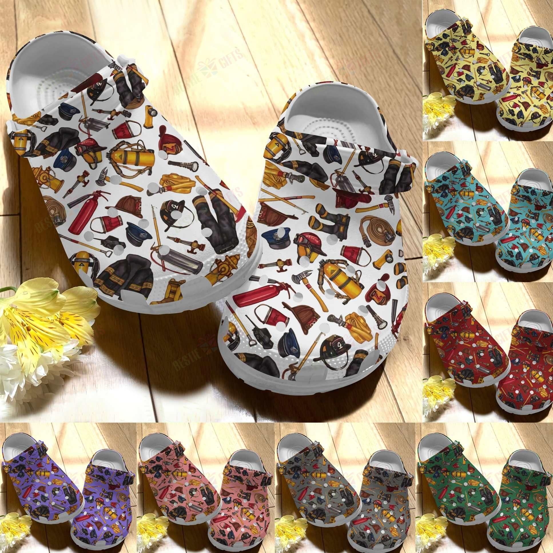 Firefighter Crocs Classic Clog Color Series Shoes - Redditprint NDP Store
