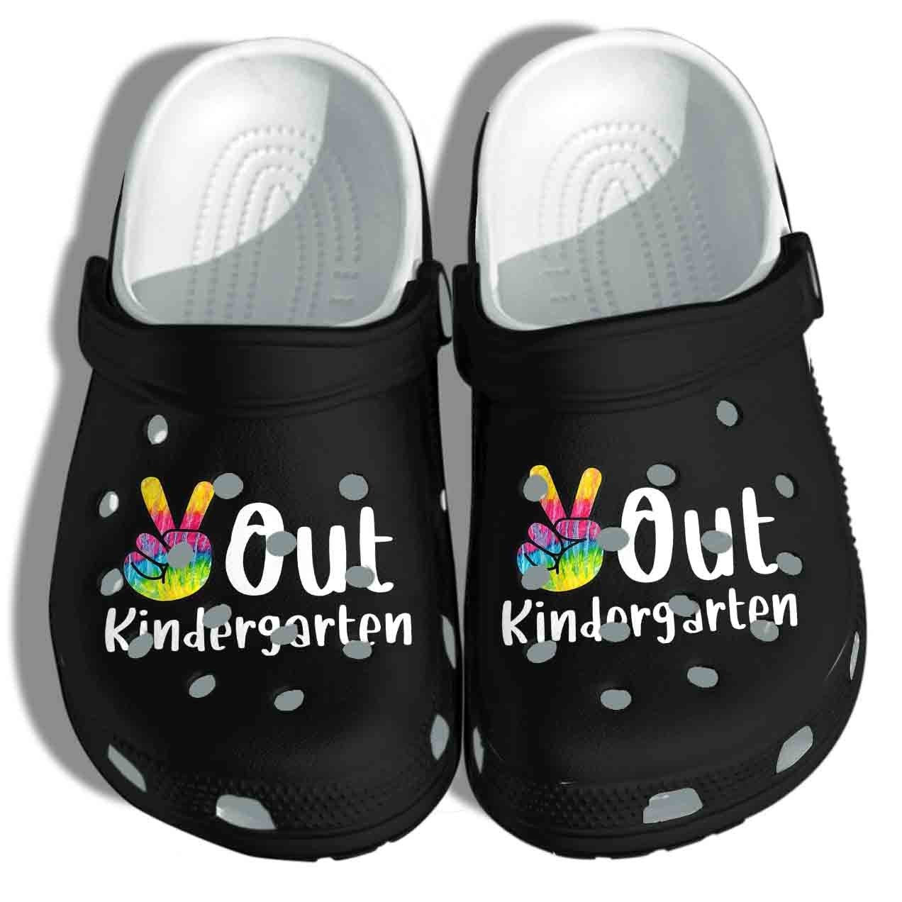 Peace Out Kindergarten Tie Dye Shoes – Graduation Class Of 2022 Clogs ...