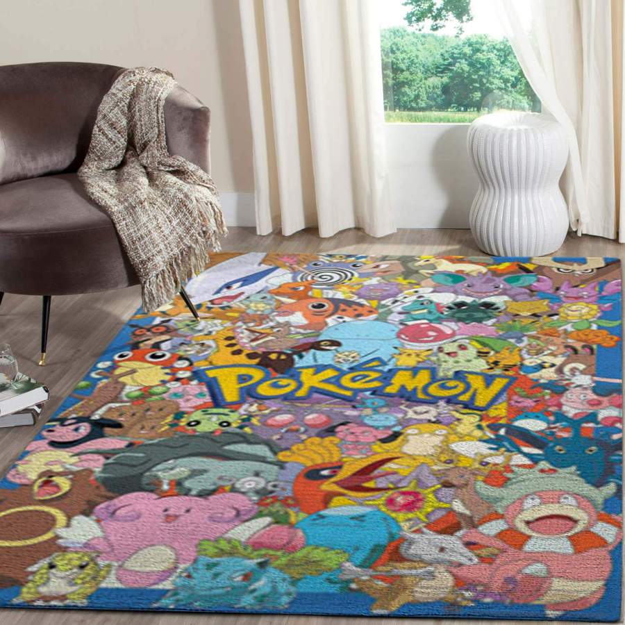 Pokemon Family Anime Movies Area Rugs Living Room Carpet Christmas Gift ...