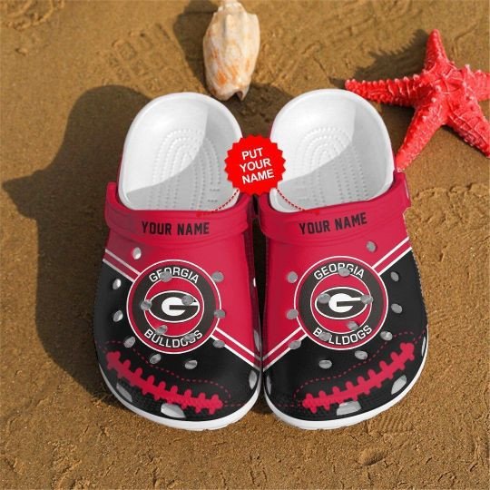 Georgia Bulldogs Custom Name Crocss Classic Clogs Shoes In Red Black ...