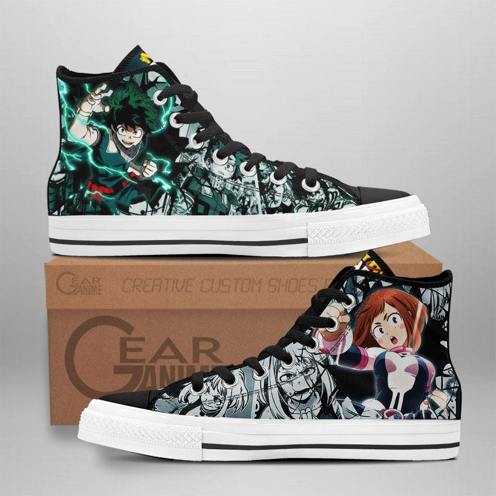 Deku & Uraraka High Top Shoes Custom Anime My Hero Academia Sneakers ...