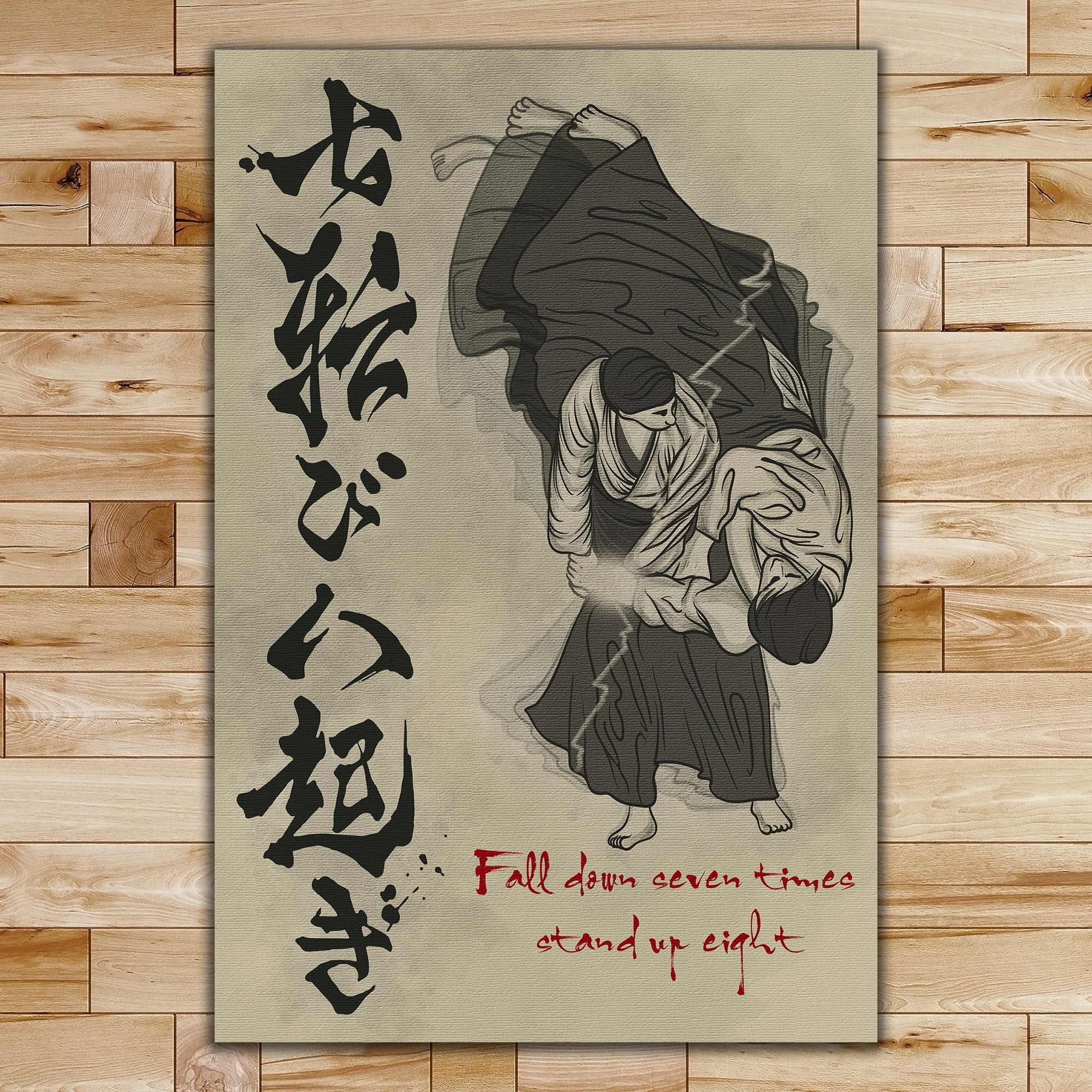 Ai005 – Fall Down Seven Times Stand Up Eight – Aikido Poster – Posterveto
