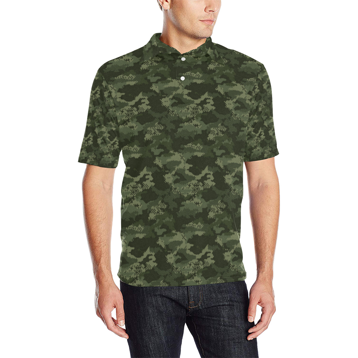 Army Camouflage Pattern Print Design 02 Men Polo Shirt - Jasaust Store